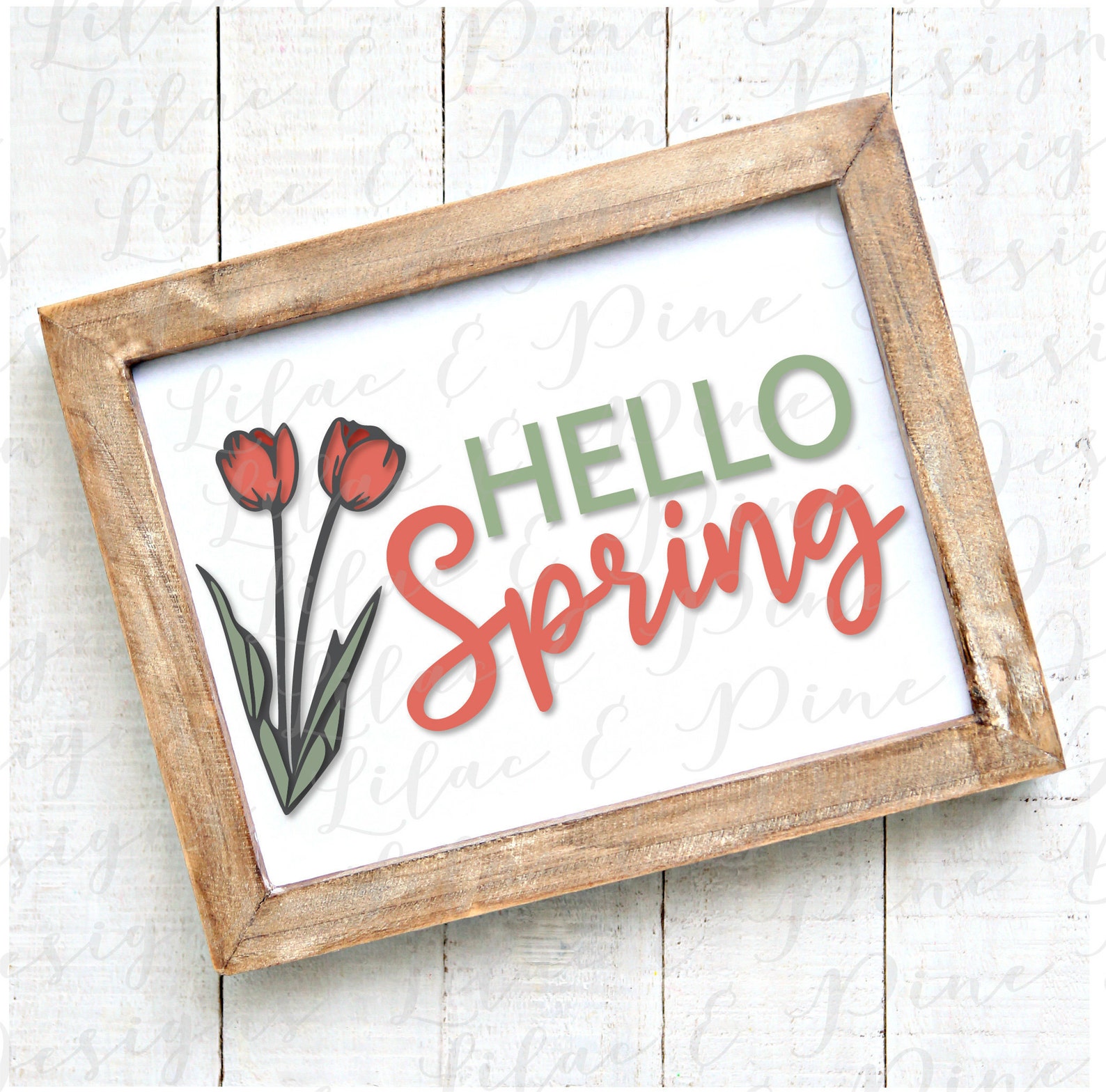 Hello Spring Sign SVG Spring Floral Decor SVG Tulip Svg - Etsy