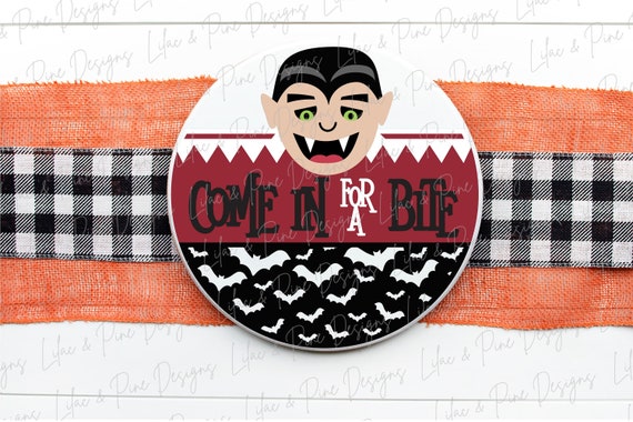 Halloween Welcome Sign SVG Vampire Door Hanger SVG Dracula - Etsy