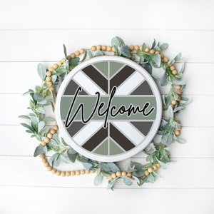 Welcome Boho Round, Quilt Lover Gift, Welcome SVG, Front Door Decor ...