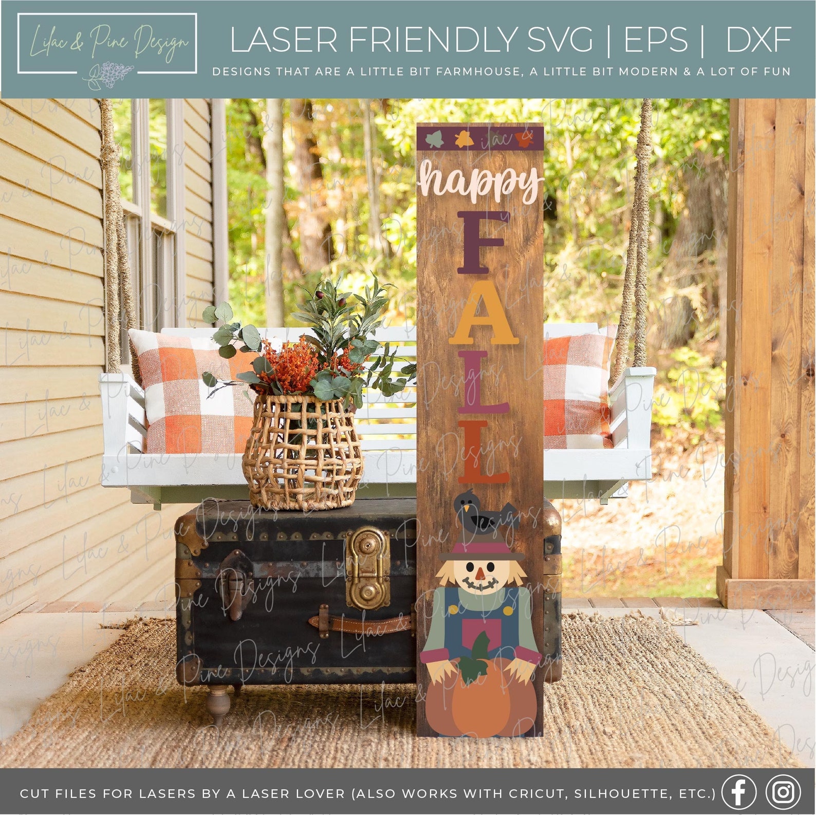 Happy Fall Sign SVG Happy Fall Porch Leaner Sign SVG - Etsy
