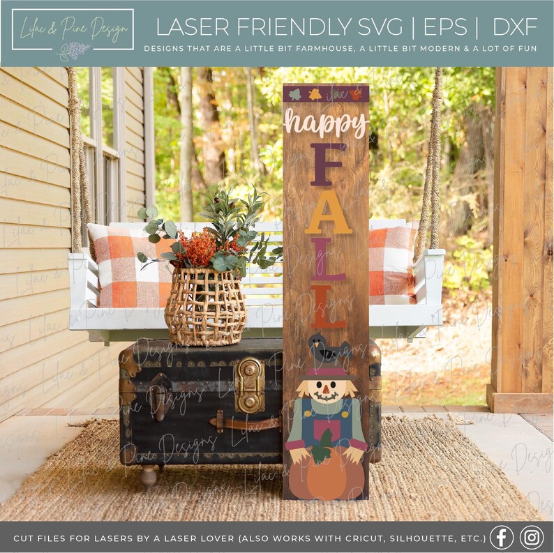 Happy Fall Sign SVG Happy Fall Porch Leaner Sign SVG - Etsy