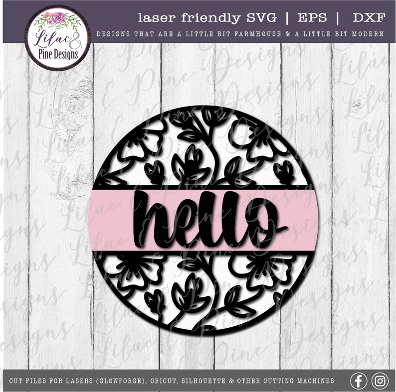 Hello Floral Sign Flower SVG Welcome SVG Front Door Decor - Etsy
