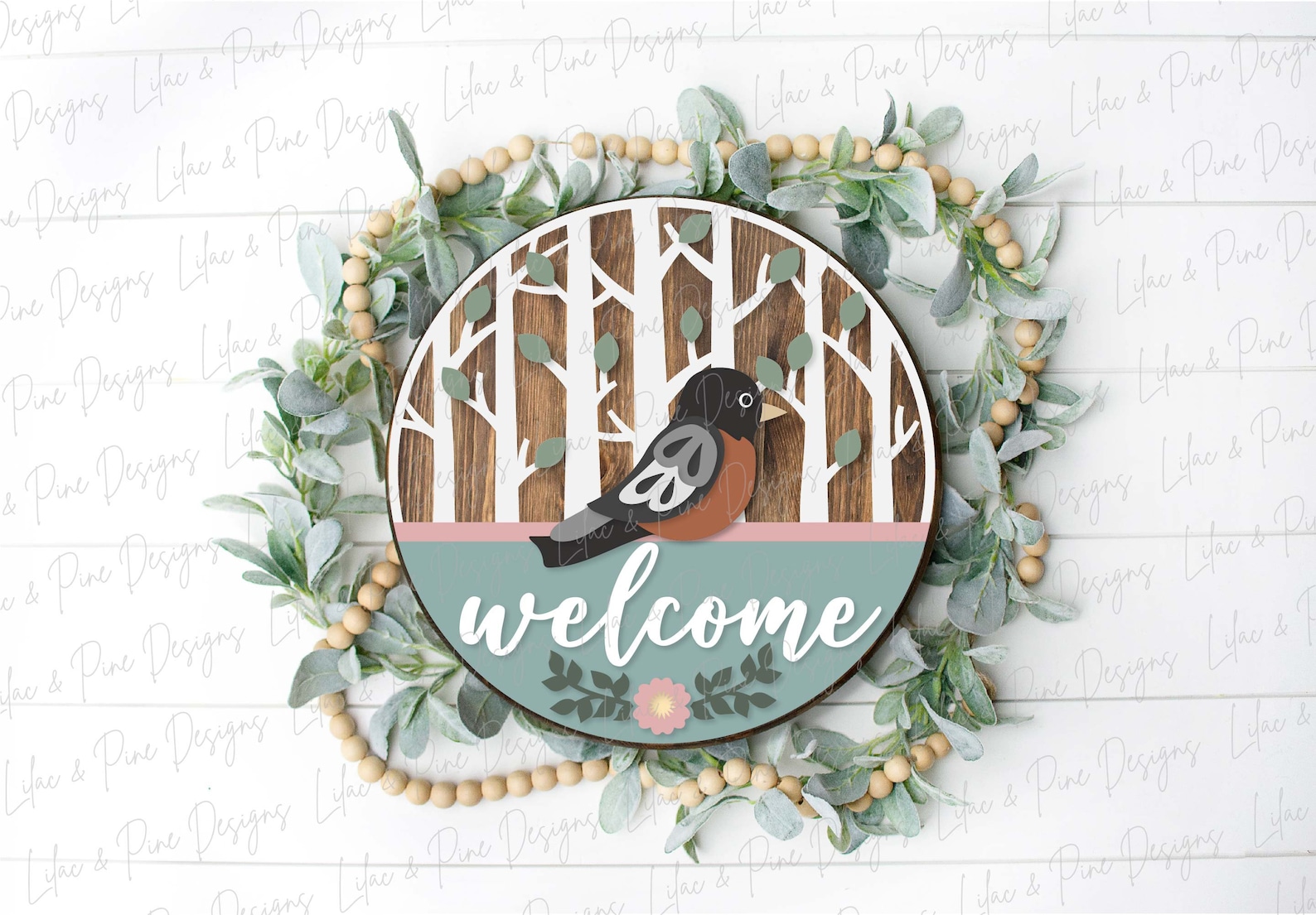 Spring Welcome Sign SVG, Robin Door Hanger, Bird Welcome SVG, Spring ...