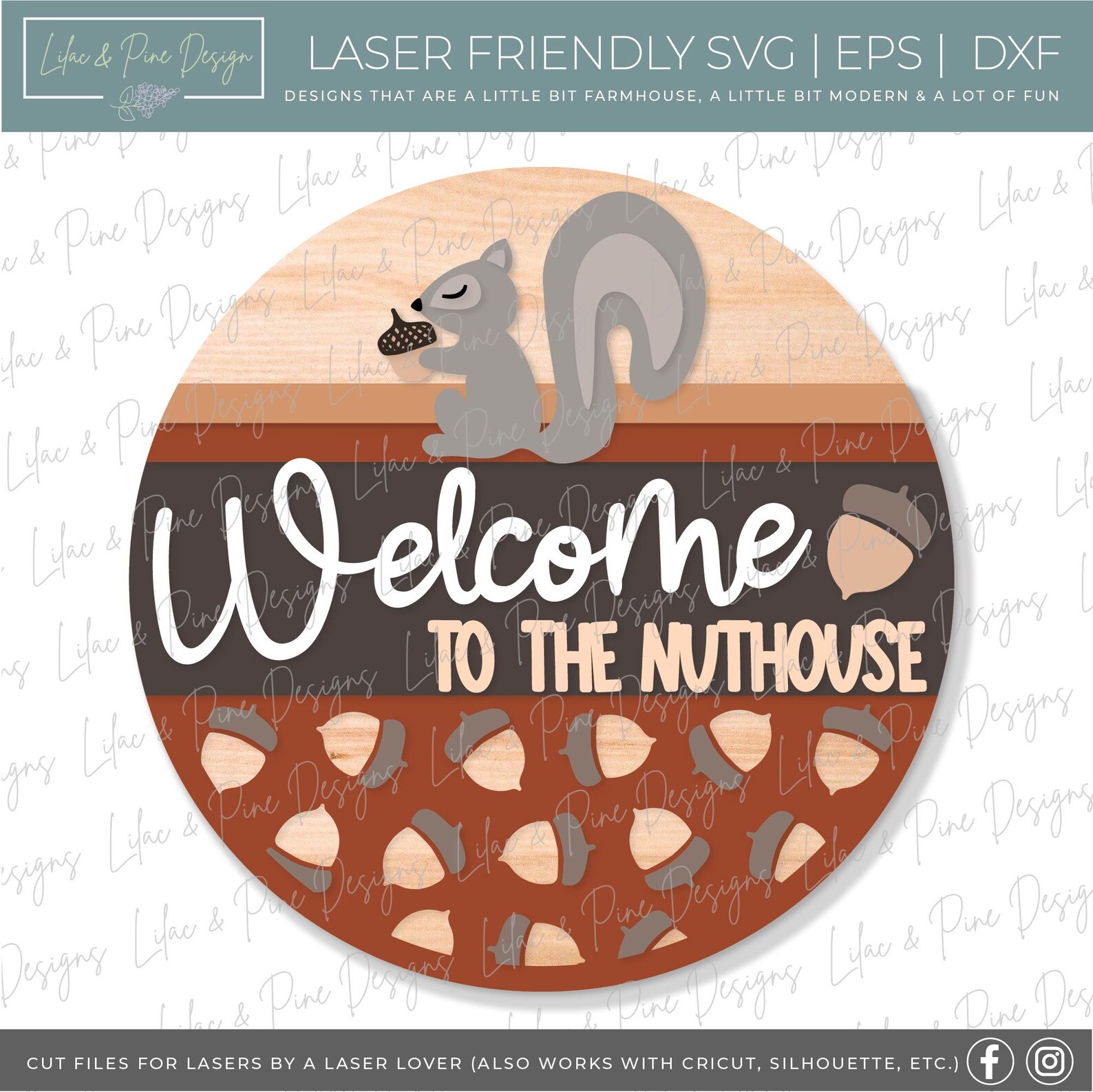 Welcome to the Nuthouse Door Hanger SVG, Squirrel Door Hanger, Nuthouse ...