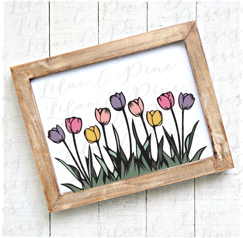 Tulip Garden SVG, Spring Floral Decor SVG, Tulips Svg, Flowers SVG ...