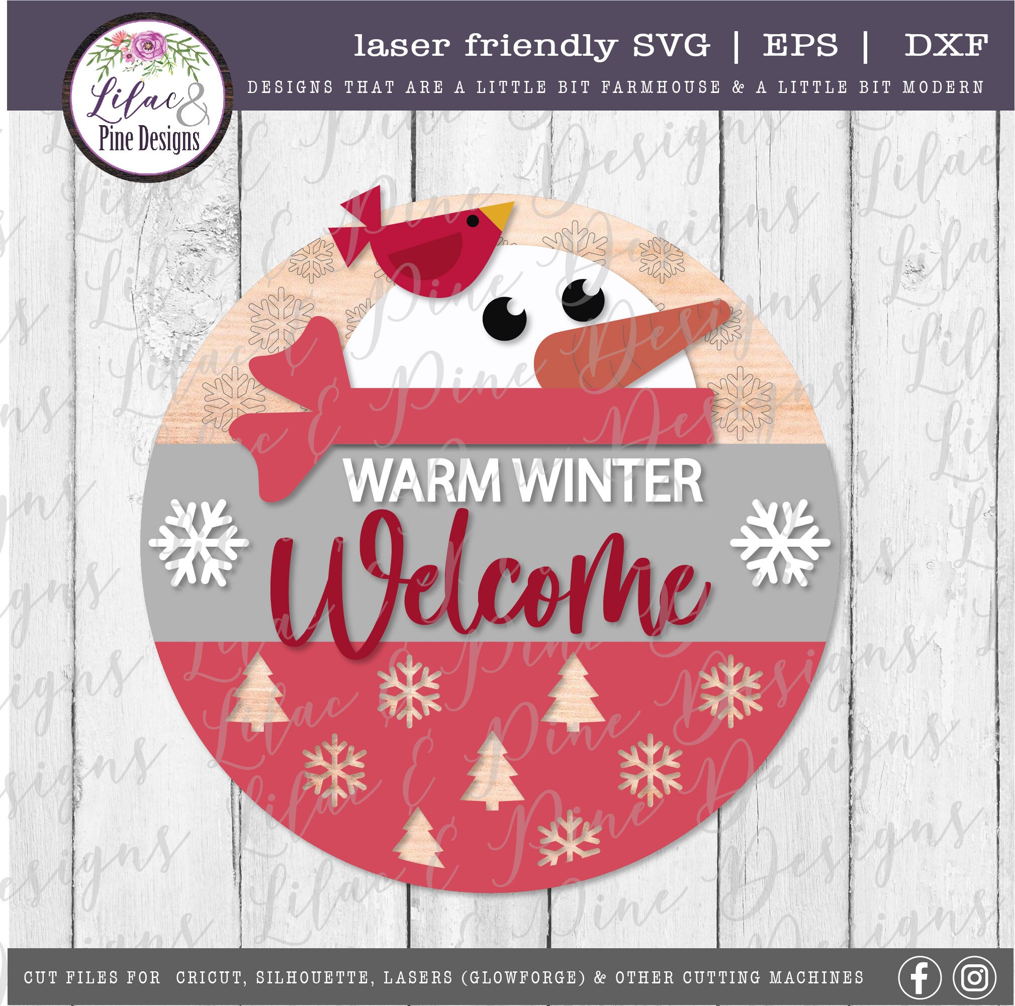 Warm Winter Welcome Sign, Snowman Welcome SVG, Winter Decor SVG ...