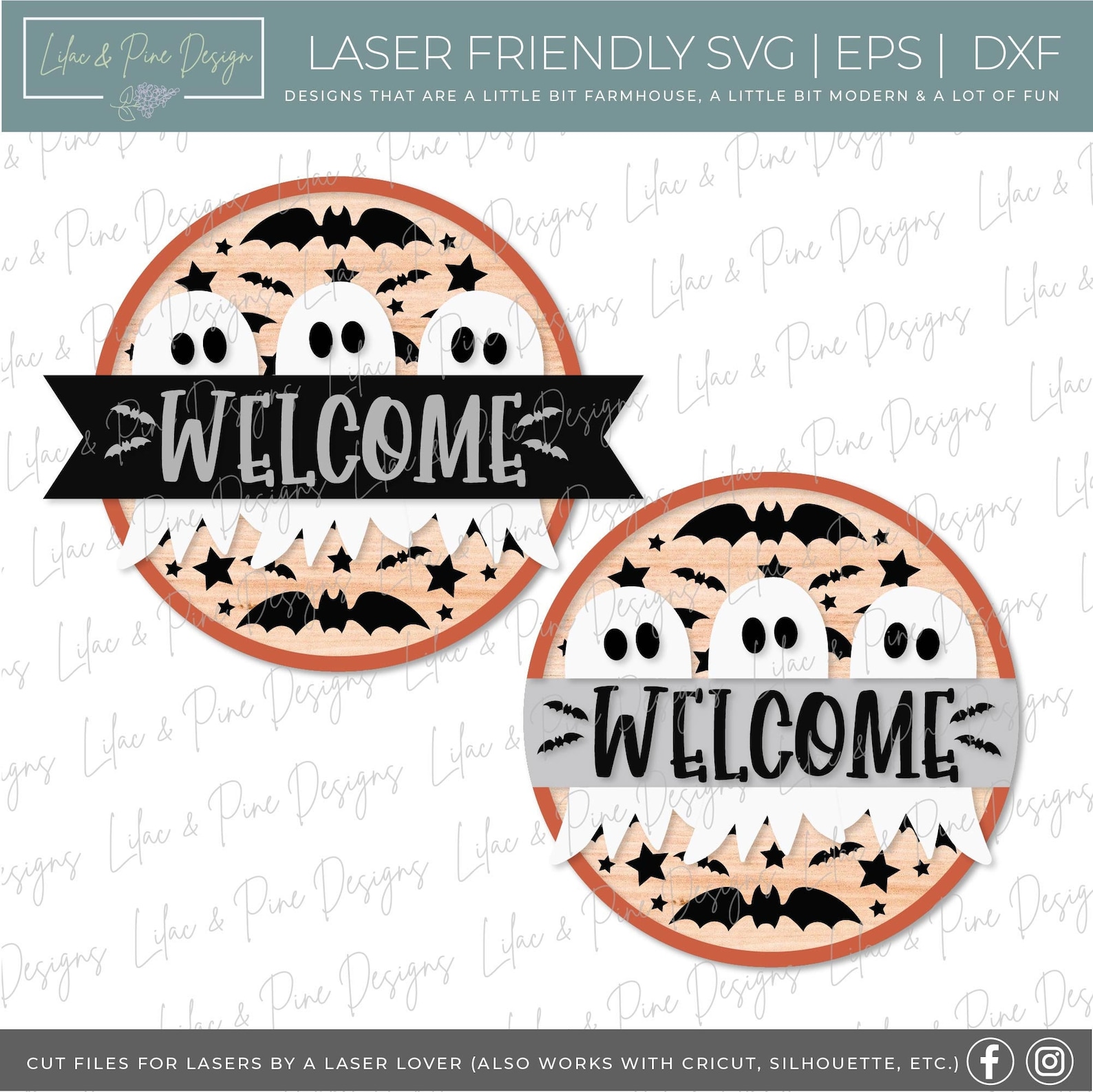 Ghost Welcome SVG Cute Halloween Ghosts SVG Spooky Welcome - Etsy