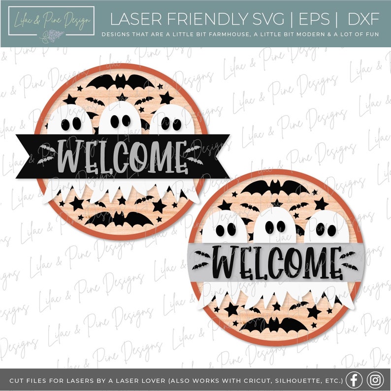 Ghost Welcome SVG Cute Halloween Ghosts SVG Spooky Welcome - Etsy