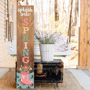 Spring Porch Sign SVG, Spring Porch Leaner, Rain Boots Welcome Sign ...