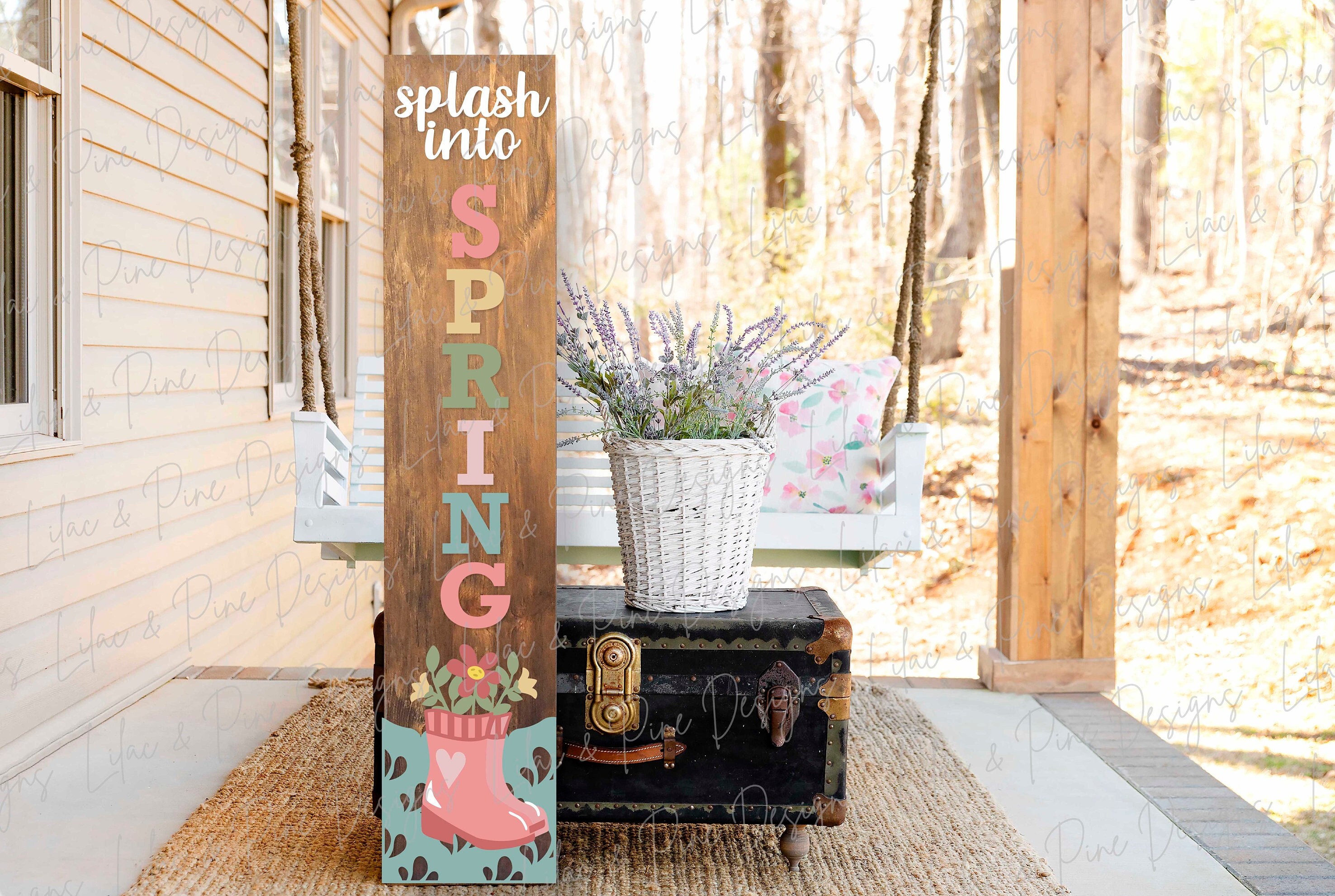 Spring Porch Sign SVG, Spring Porch Leaner, Rain Boots Welcome Sign ...