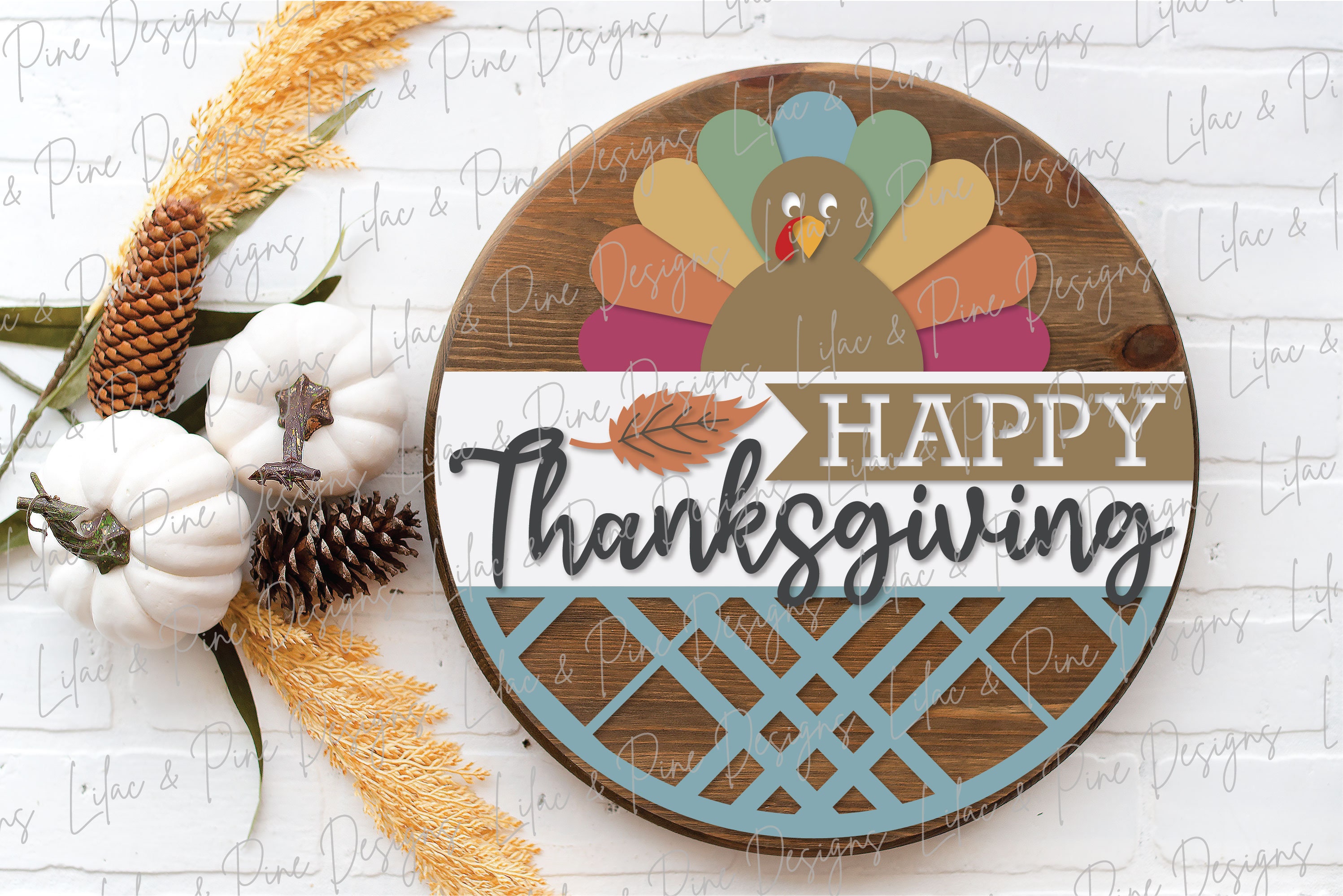 Happy Thanksgiving Sign SVG Thanksgiving Round SVG Fall - Etsy