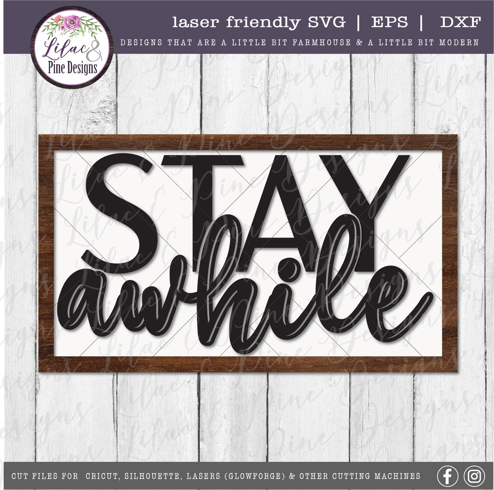 Stay Awhile Sign Boho SVG Welcome Svg Home SVG Modern - Etsy