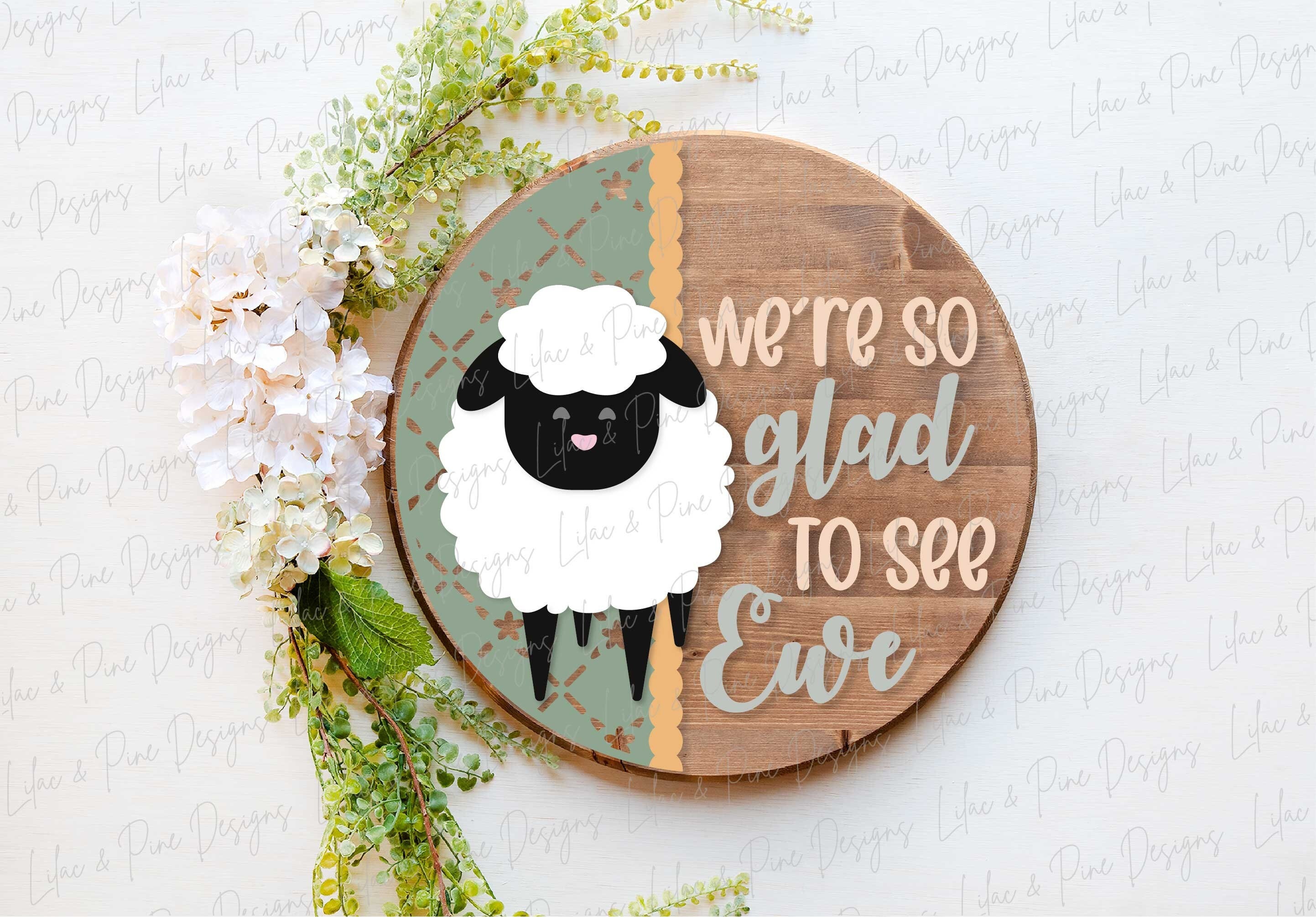 Sheep Welcome Sign SVG, Easter Lamb Door Hanger, Farmhouse Welcome Sign ...