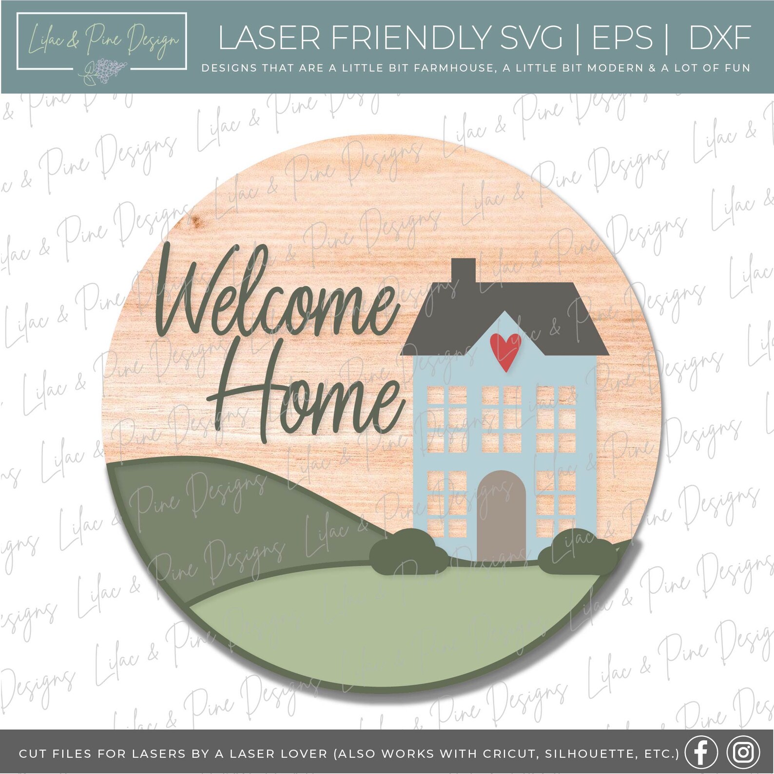 Home is Where Mom is Door Hanger SVG, Mother's Day Round Sign, Welcome ...