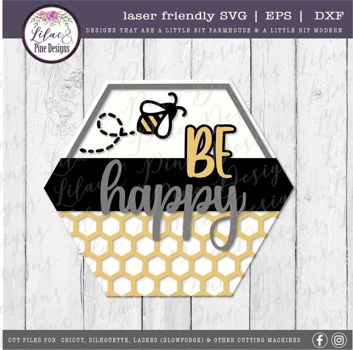 Be Happy Sign SVG Spring Sign SVG Bee SVG Summer Decor Svg | Etsy