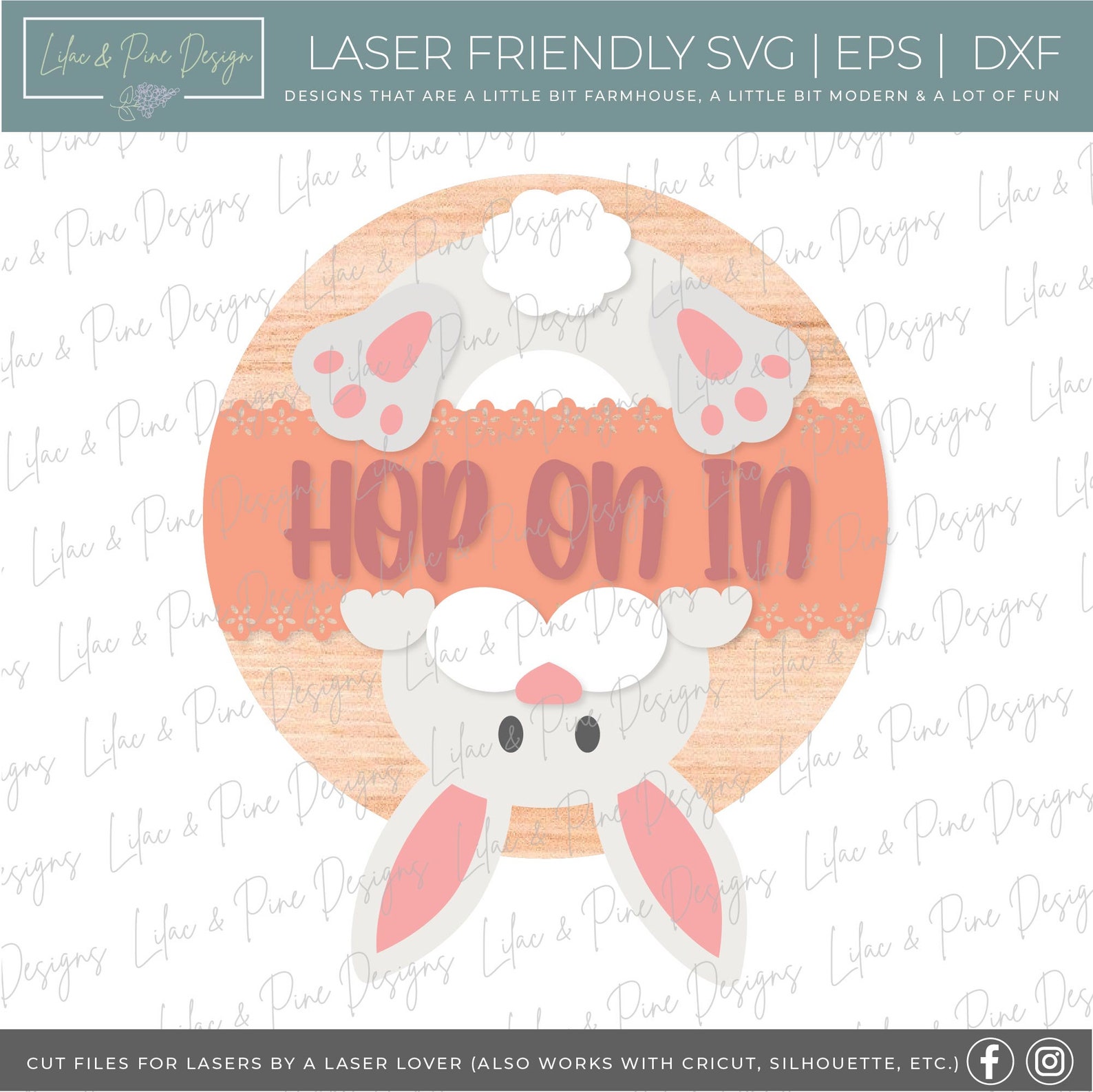 Hop on in Sign SVG Bunny Welcome Sign SVG Easter Bunny Door - Etsy UK