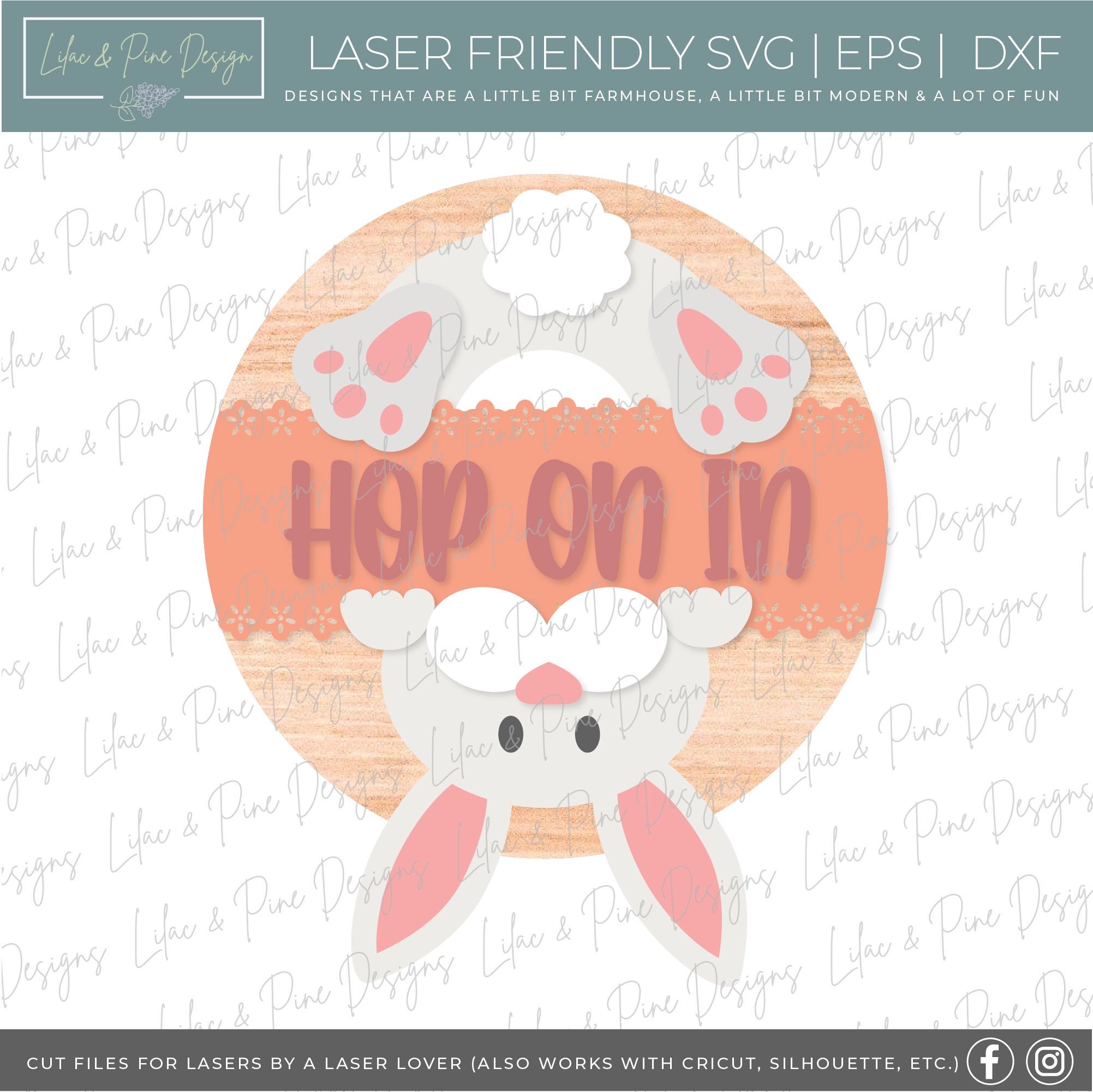 Hop on in Sign SVG Bunny Welcome Sign SVG Easter Bunny Door - Etsy UK