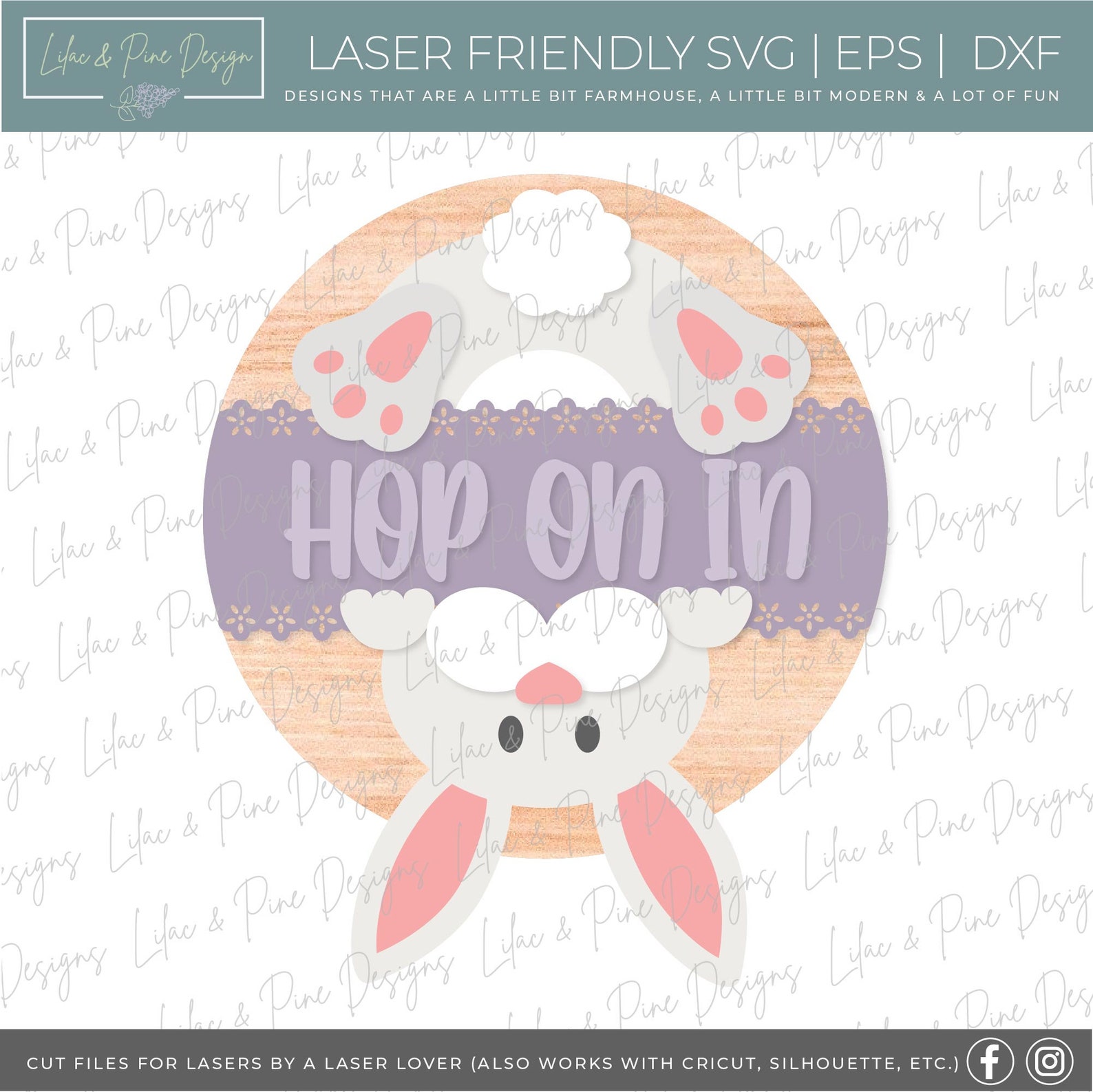 Hop on in Sign SVG Bunny Welcome Sign SVG Easter Bunny Door - Etsy UK