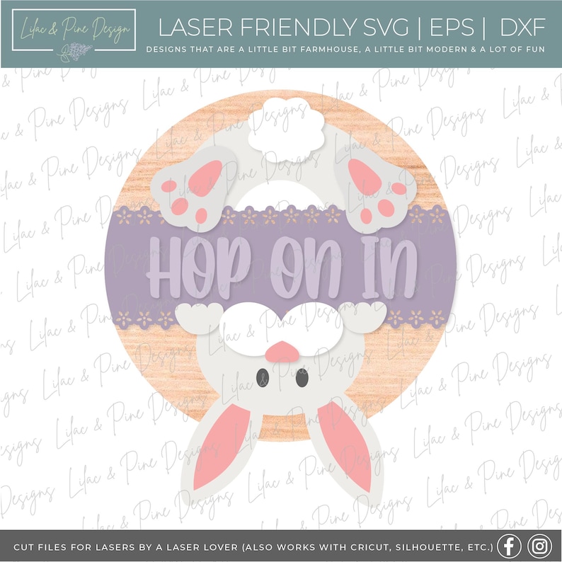 Hop on in Sign SVG Bunny Welcome Sign SVG Easter Bunny Door - Etsy UK