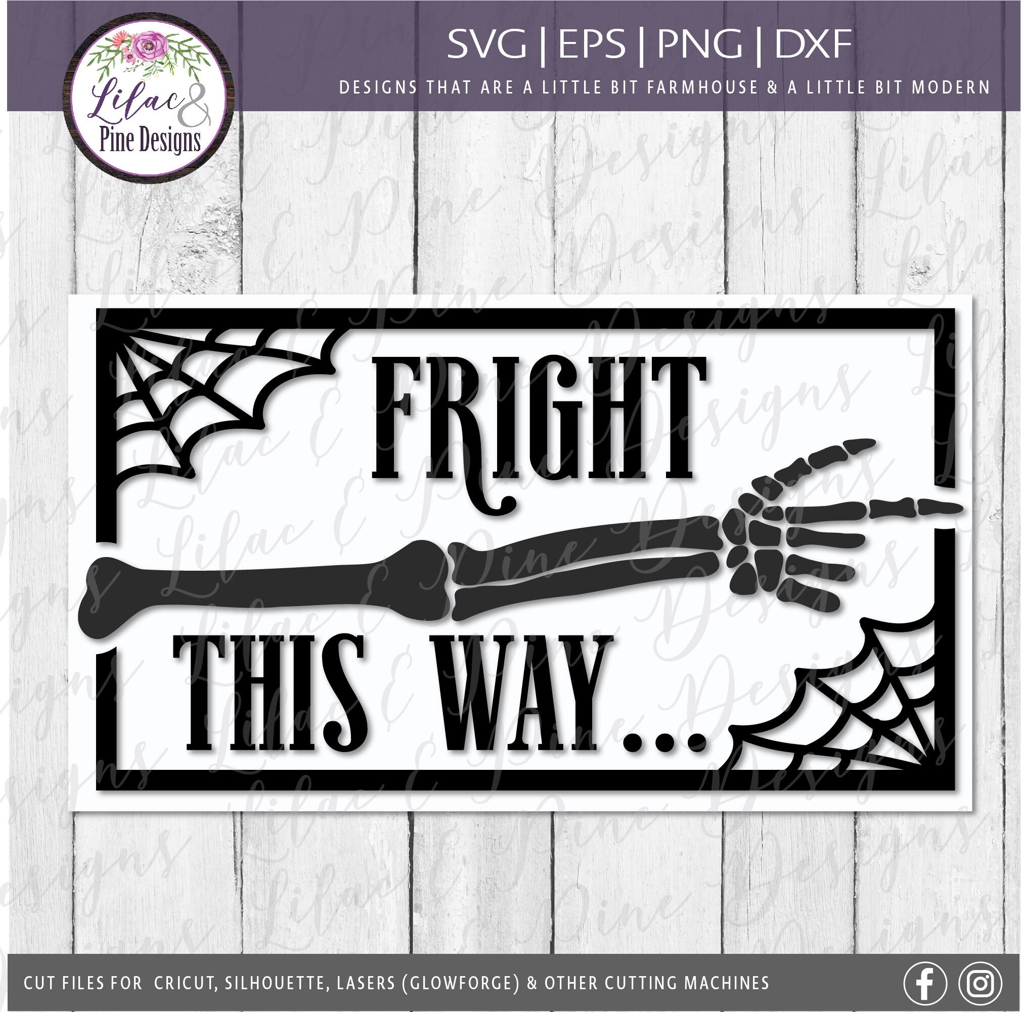 Fright This Way SVG Skeleton Halloween Sign SVG Halloween - Etsy
