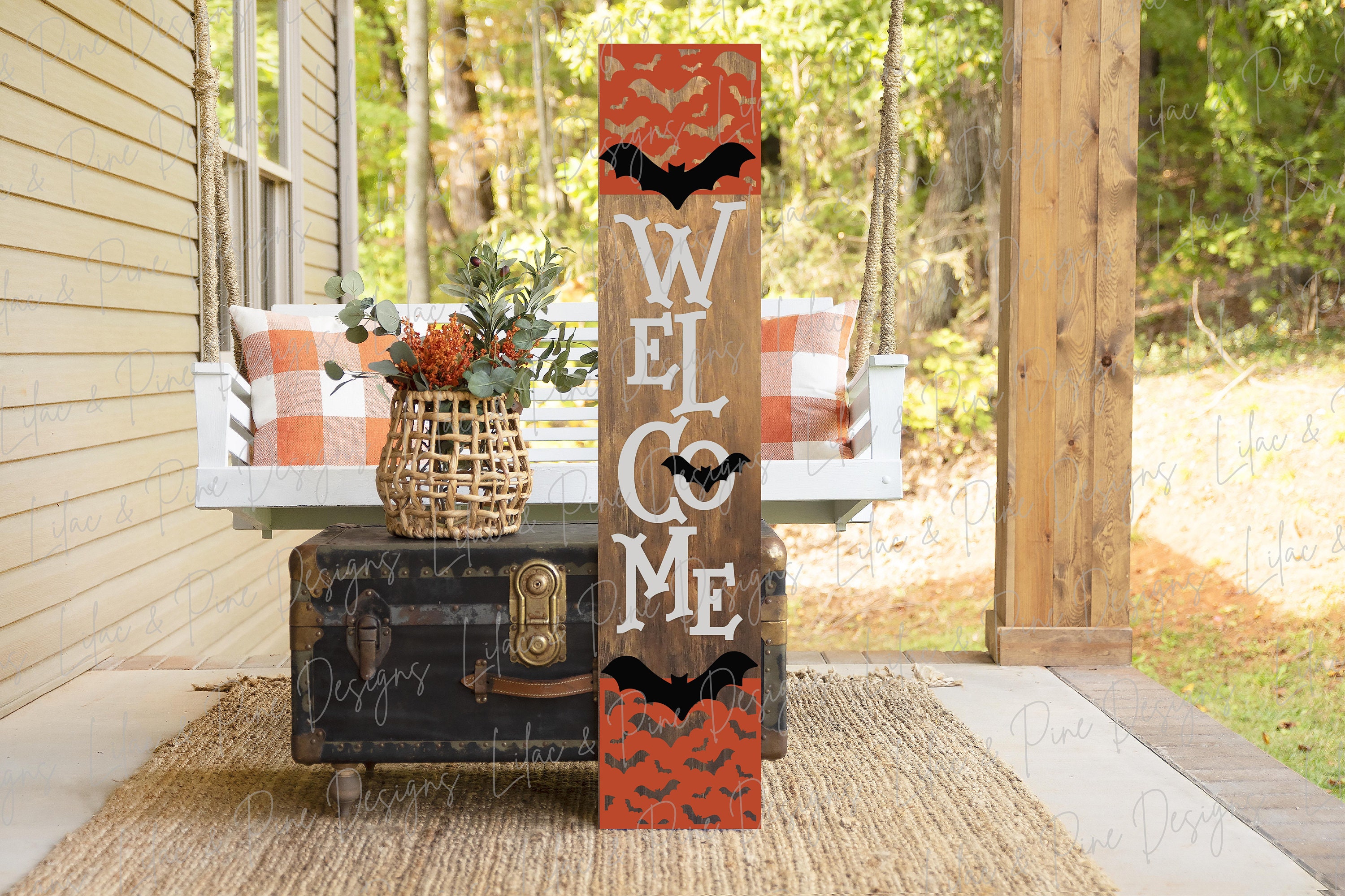 Halloween Porch Sign SVG Halloween Welcome Sign SVG Bats - Etsy