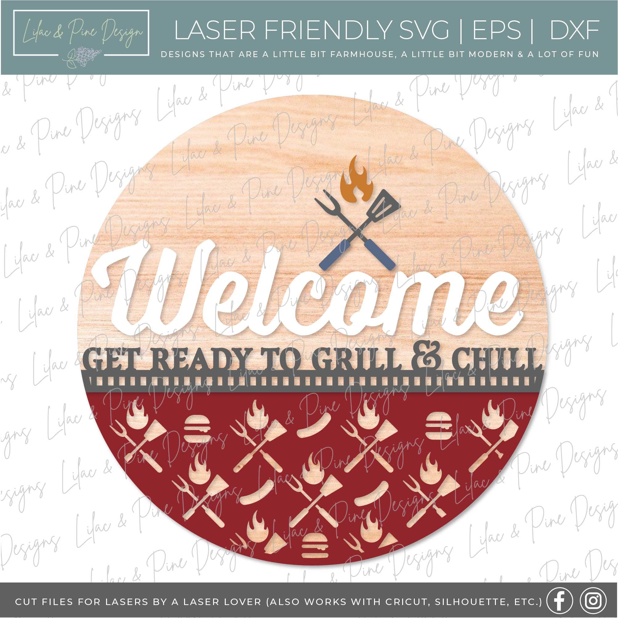 Grill Master Sign SVG, BBQ Door Hanger, Backyard Welcome Sign Svg ...