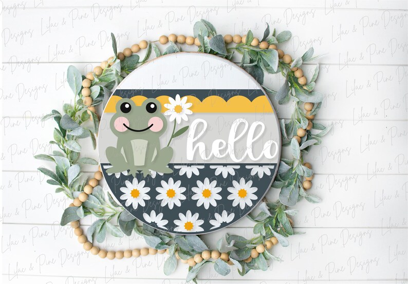 Frog Hello Sign SVG Summer Welcome Sign Svg Daisy Door - Etsy