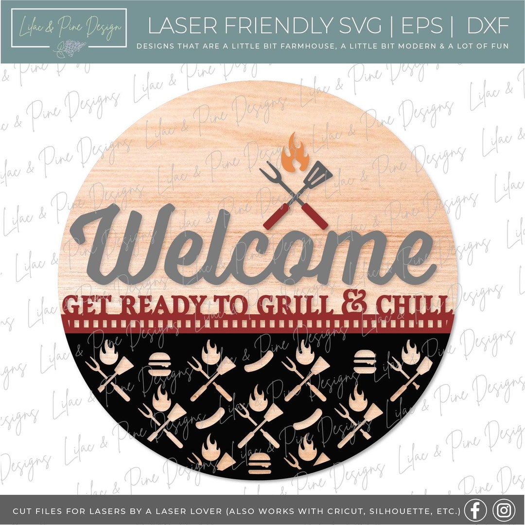 Grill Master Sign SVG, BBQ Door Hanger, Backyard Welcome Sign Svg ...