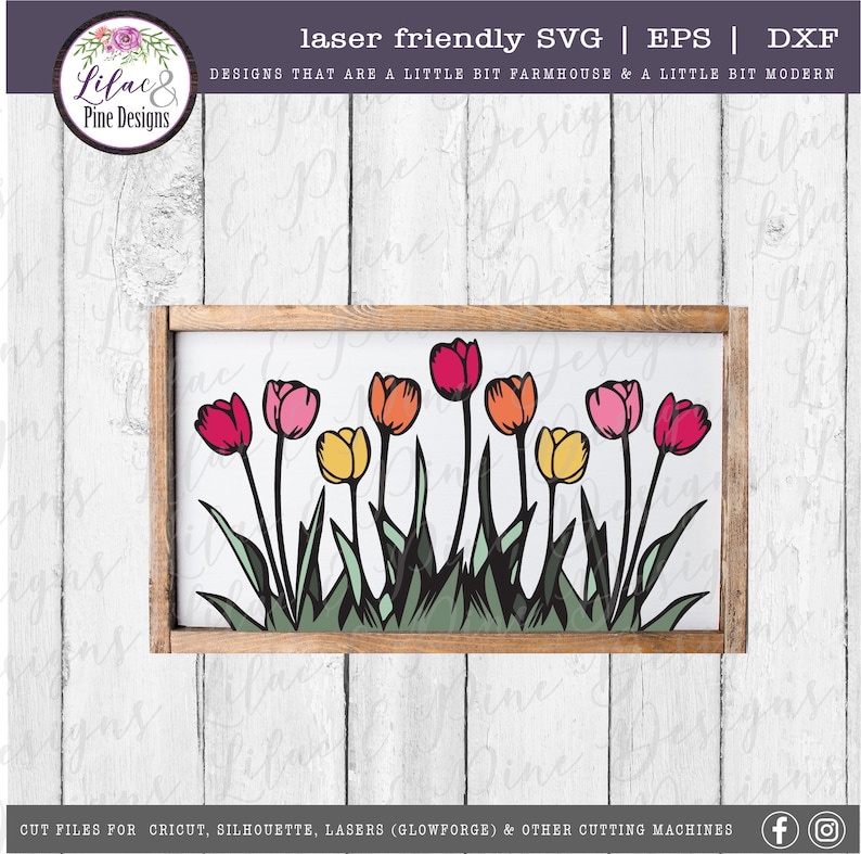 Tulip Garden SVG, Spring Floral Decor SVG, Tulips Svg, Flowers SVG ...