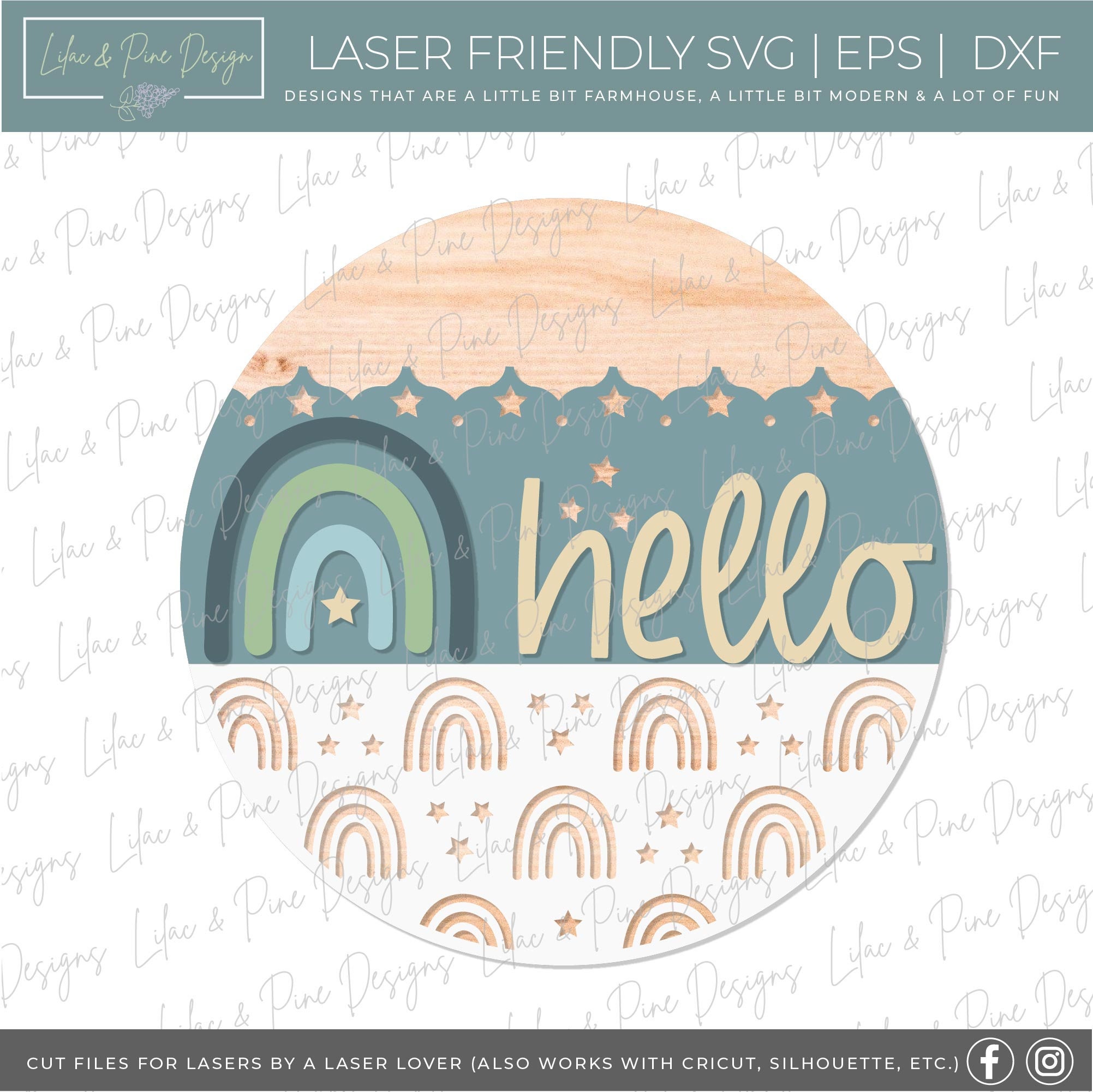 Boho Rainbow Sign SVG Boho Door Hanger Rainbow Welcome Sign - Etsy