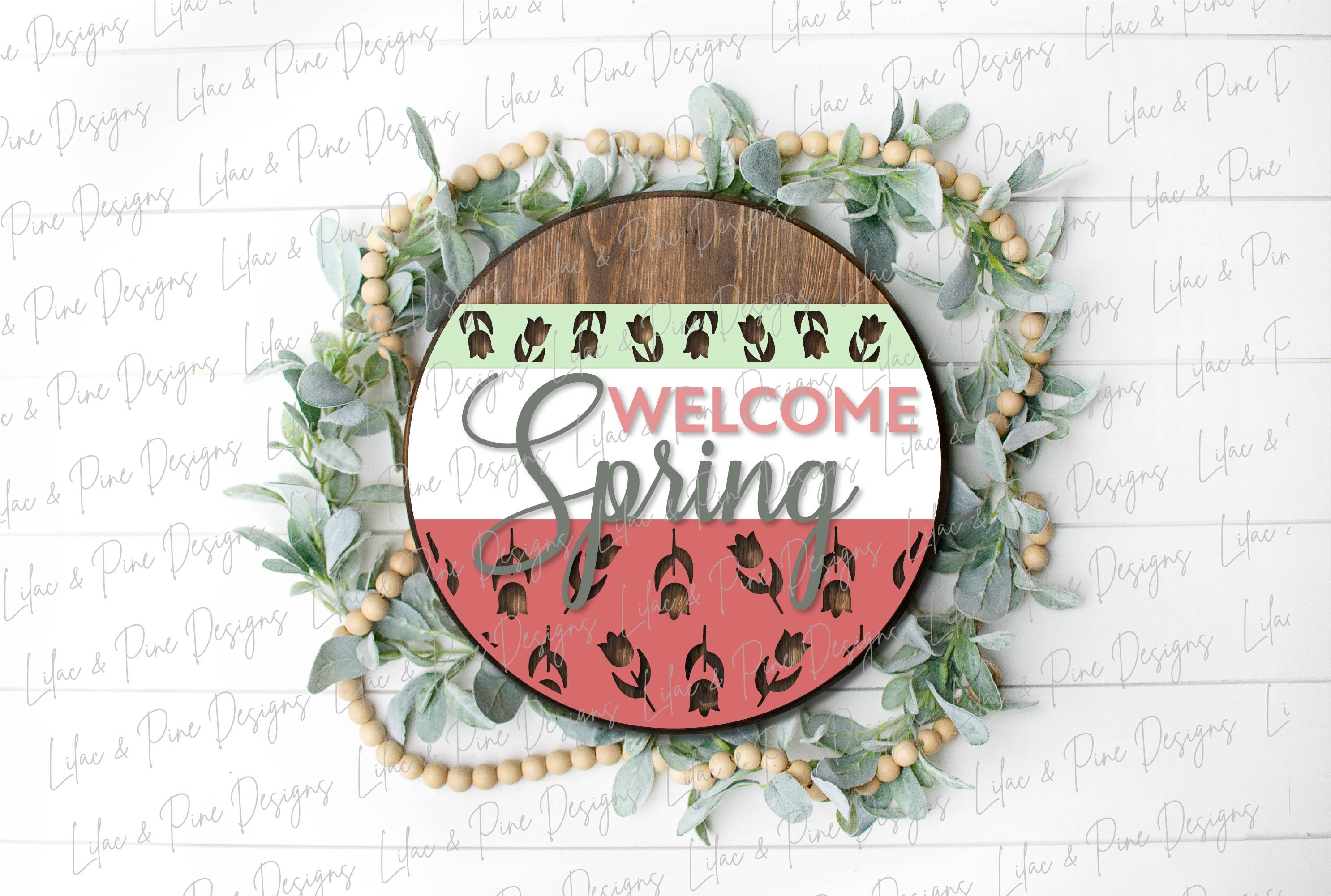 Spring Welcome Door Hanger Welcome Spring Sign SVG Tulip | Etsy