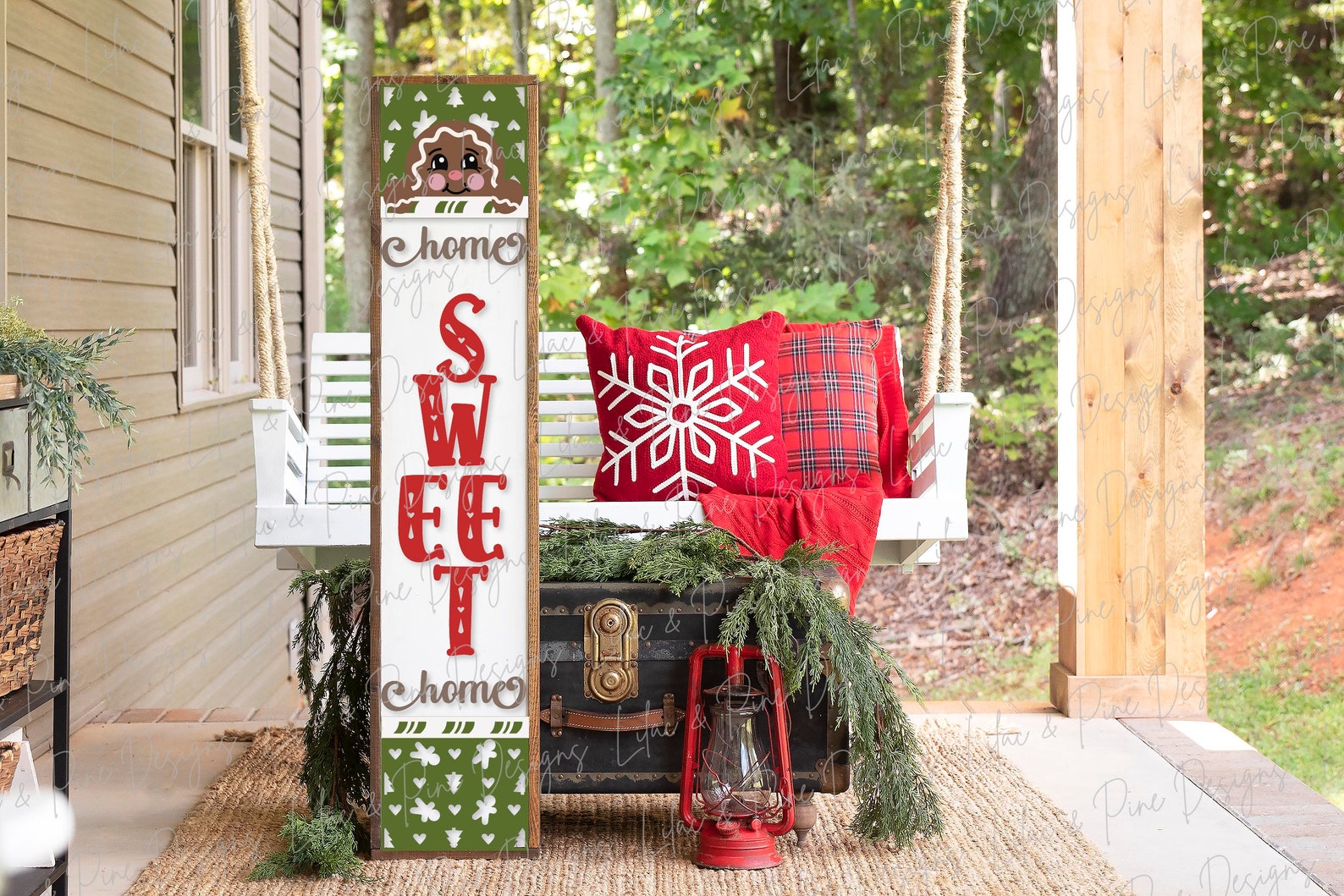 Home Sweet Home Sign SVG, Christmas Porch Sign, Gingerbread Man Welcome ...