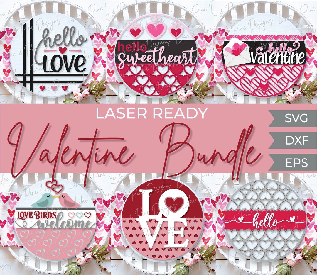 Valentines Door Hanger Bundle, Valentines Day Sign Bundle SVG ...