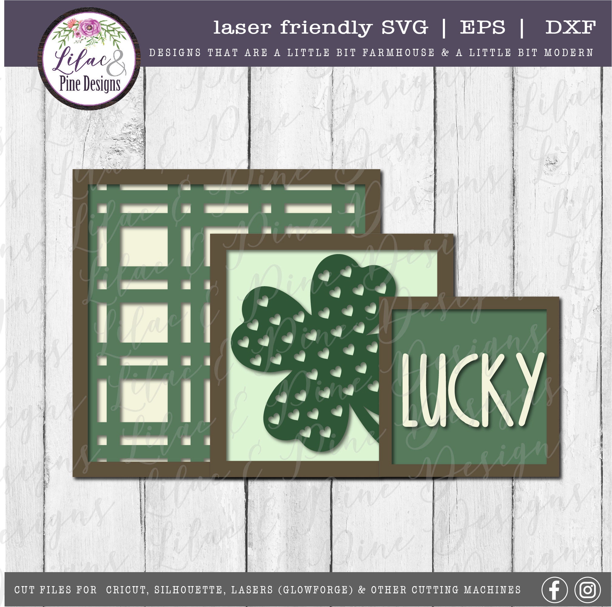St Patricks Day Sign Bundle SVG St Patricks Decor Plaid Svg - Etsy