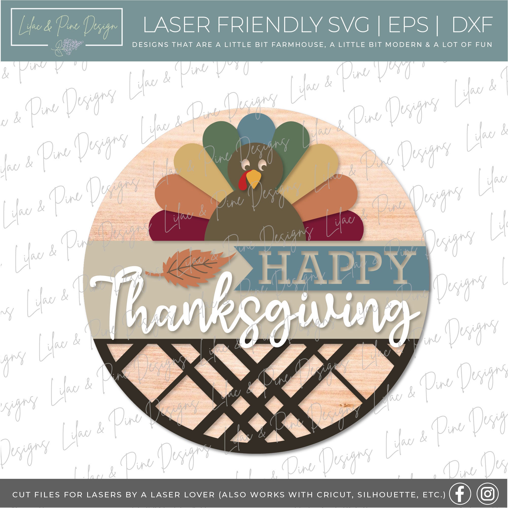 Happy Thanksgiving Sign SVG Thanksgiving Round SVG Fall - Etsy
