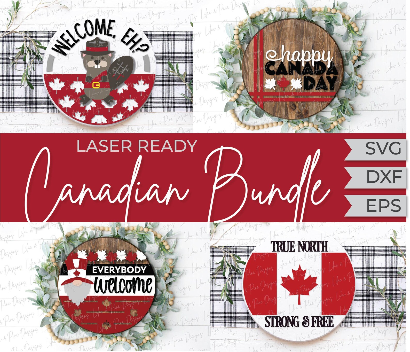 Canada Sign Bundle Welcome Sign SVG Canada Day Porch Sign | Etsy