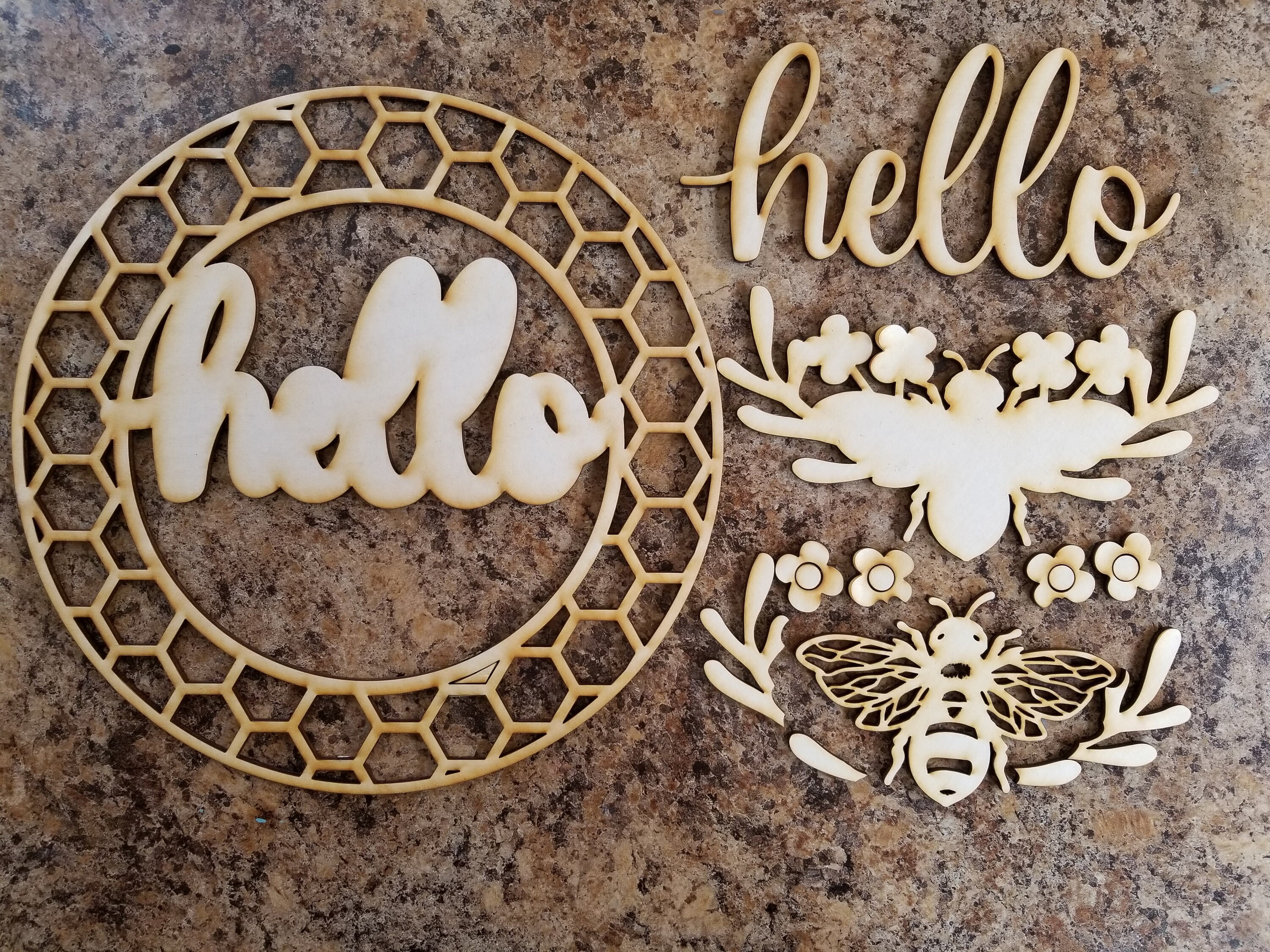 Hello Bee Honeycomb Sign Spring Sign SVG Bee SVG Summer | Etsy