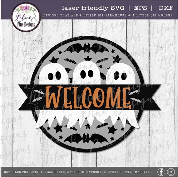 Ghost Welcome SVG Cute Halloween Ghosts SVG Spooky Welcome | Etsy