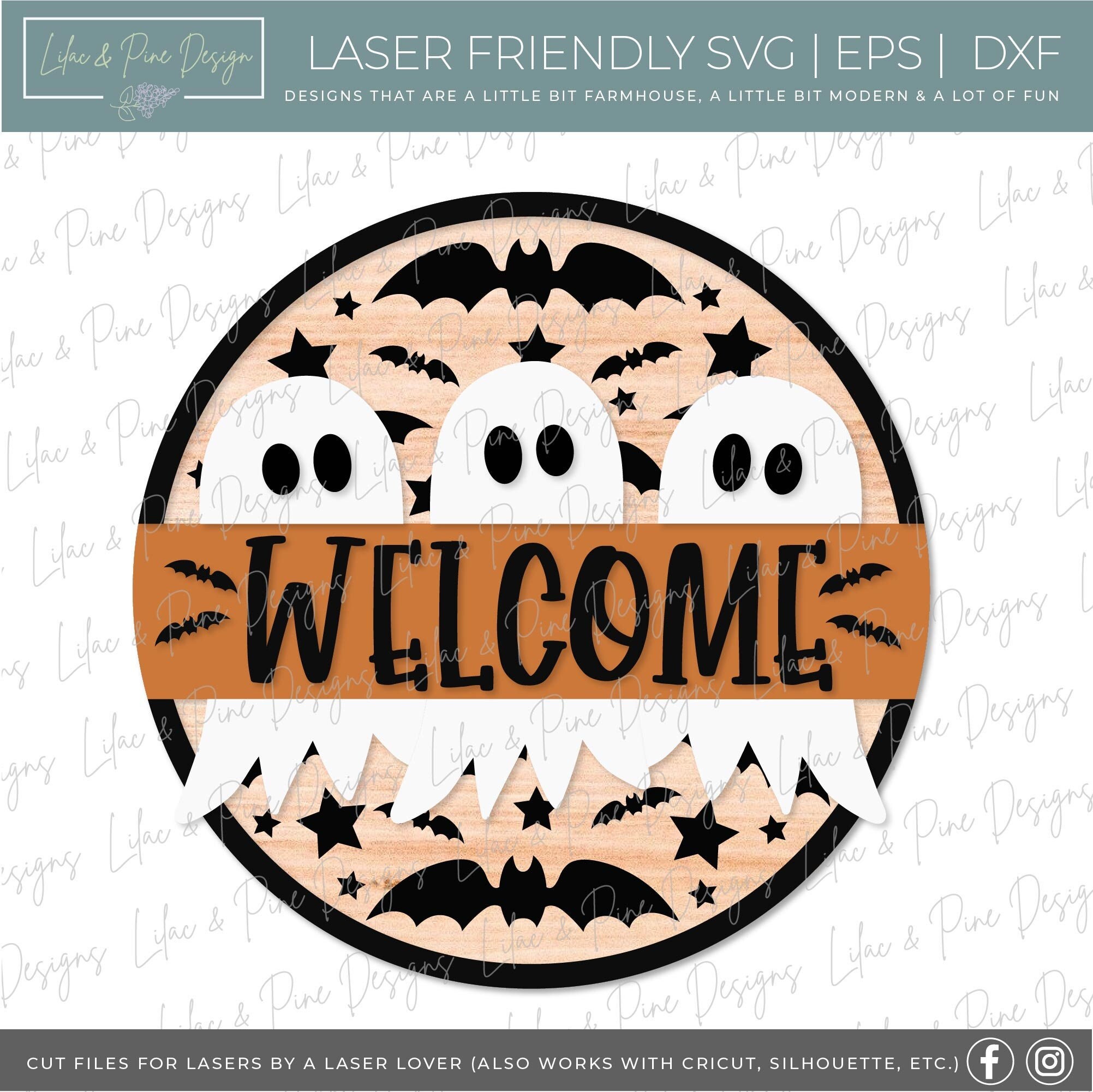 Ghost Welcome SVG Cute Halloween Ghosts SVG Spooky Welcome - Etsy