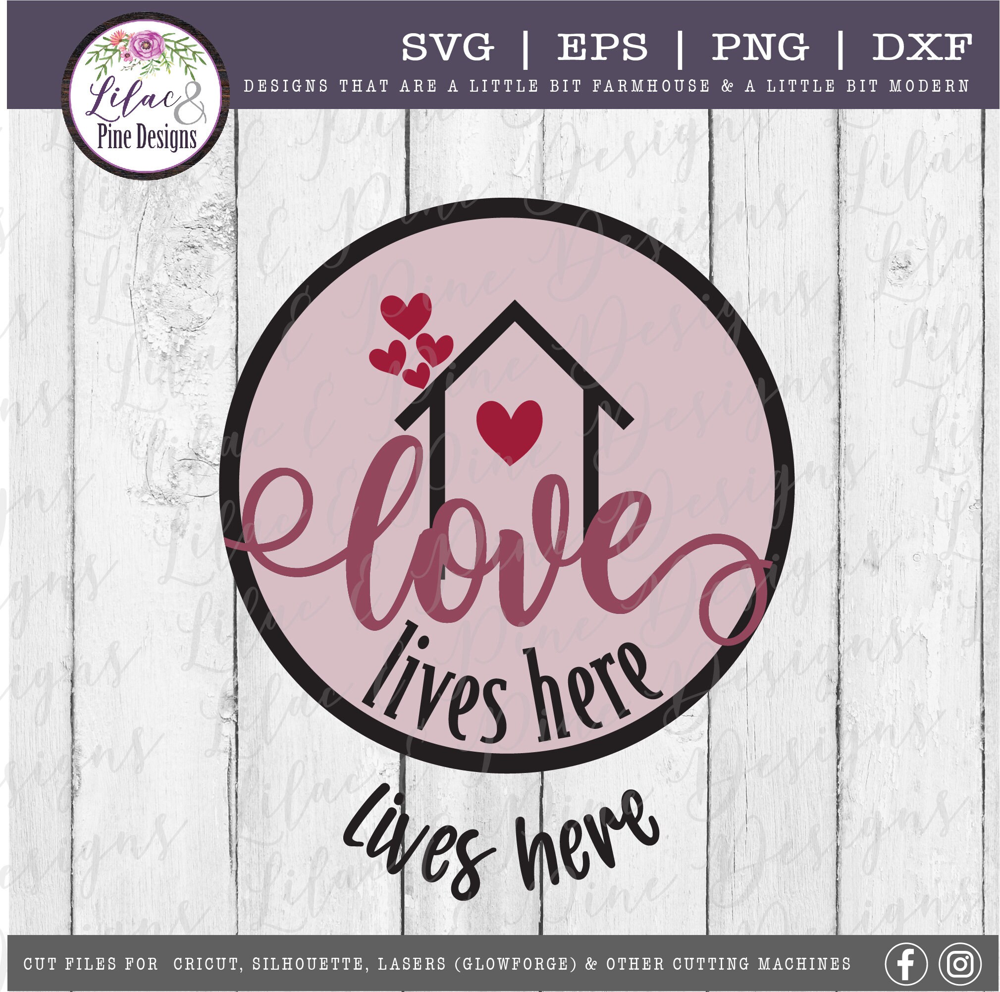 Love Lives Here SVG Valentines Day SVG Home SVG - Etsy