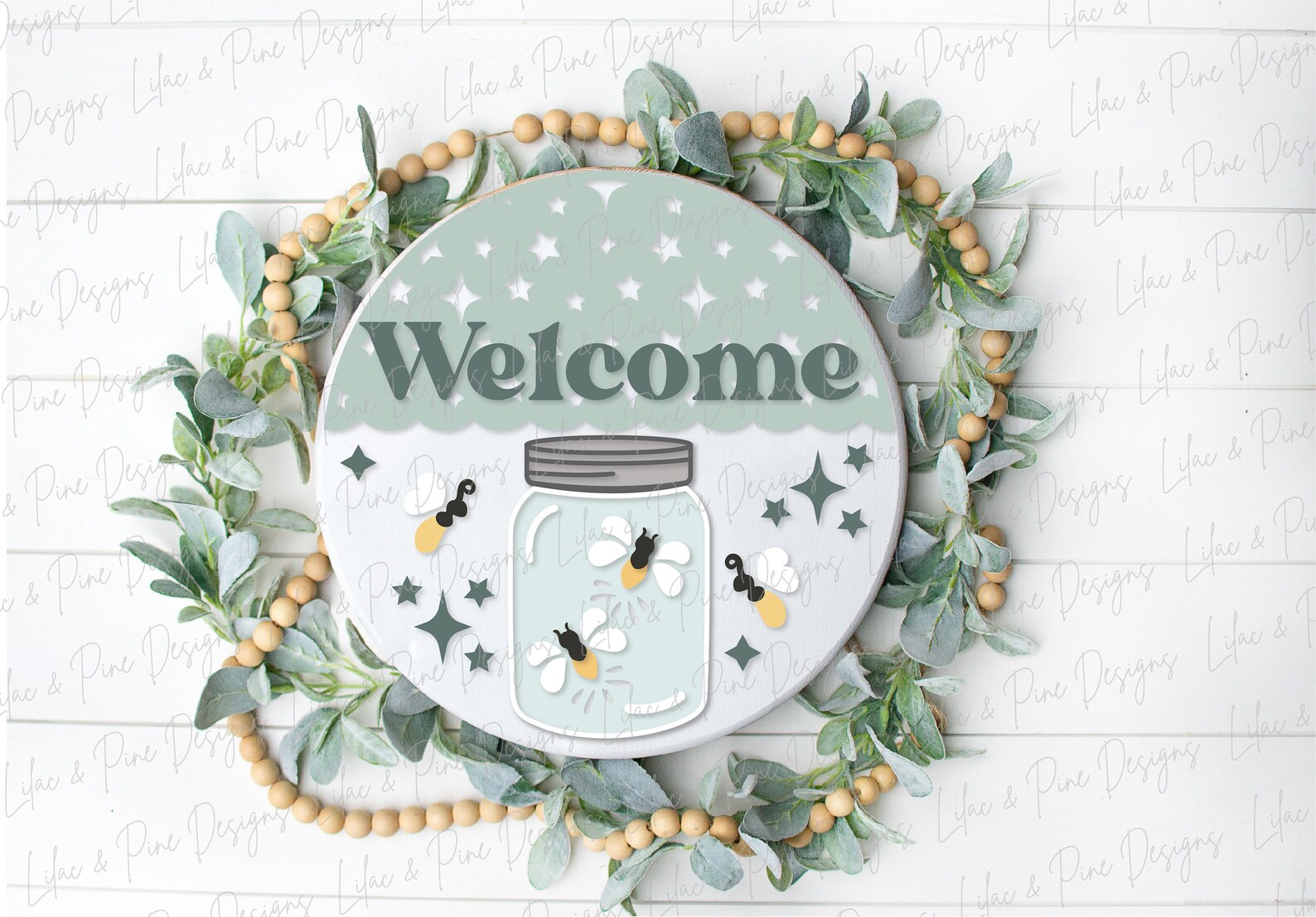 Firefly Welcome Sign SVG, Lightning Bug Door Hanger Svg, Summer Welcome ...