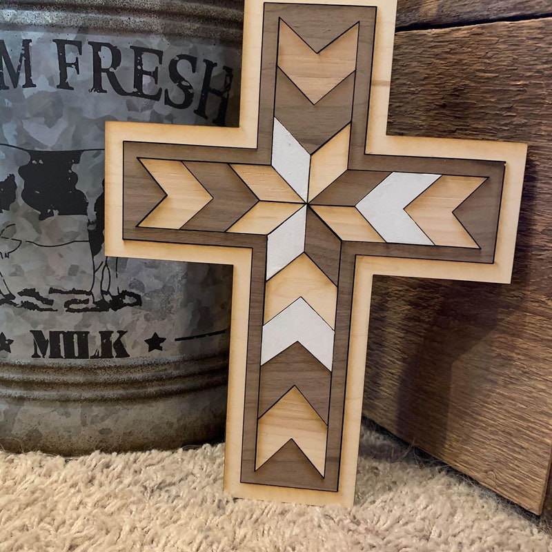 Barn Quilt Wooden Cross - Etsy