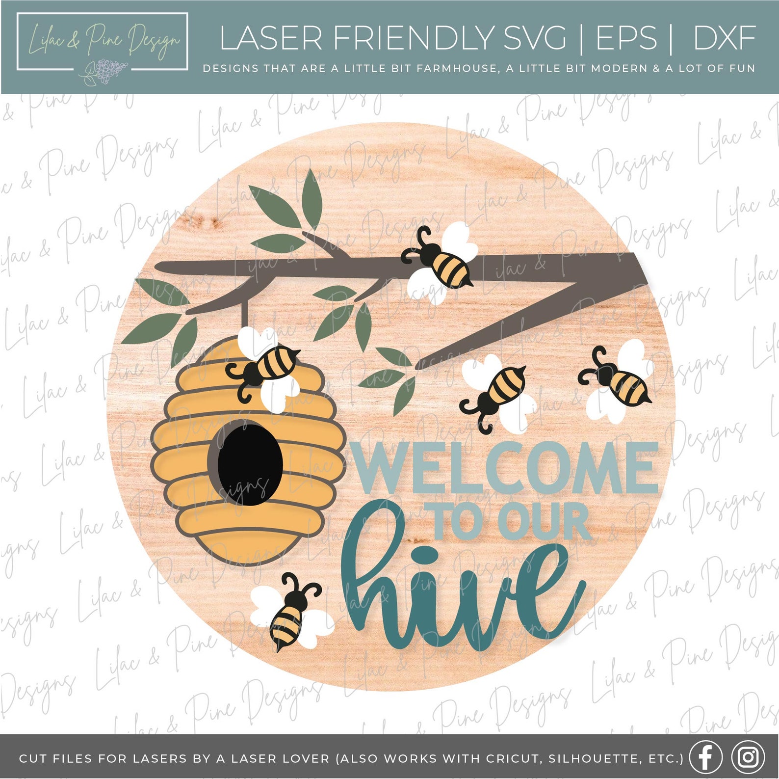 Bee Welcome Sign Svg Bee Hive Door Hanger SVG Bee Porch Sign - Etsy