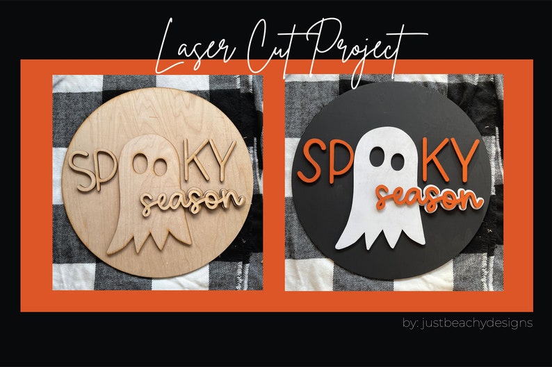 Spooky Season Sign SVG Halloween Door Hanger SVG Ghost - Etsy
