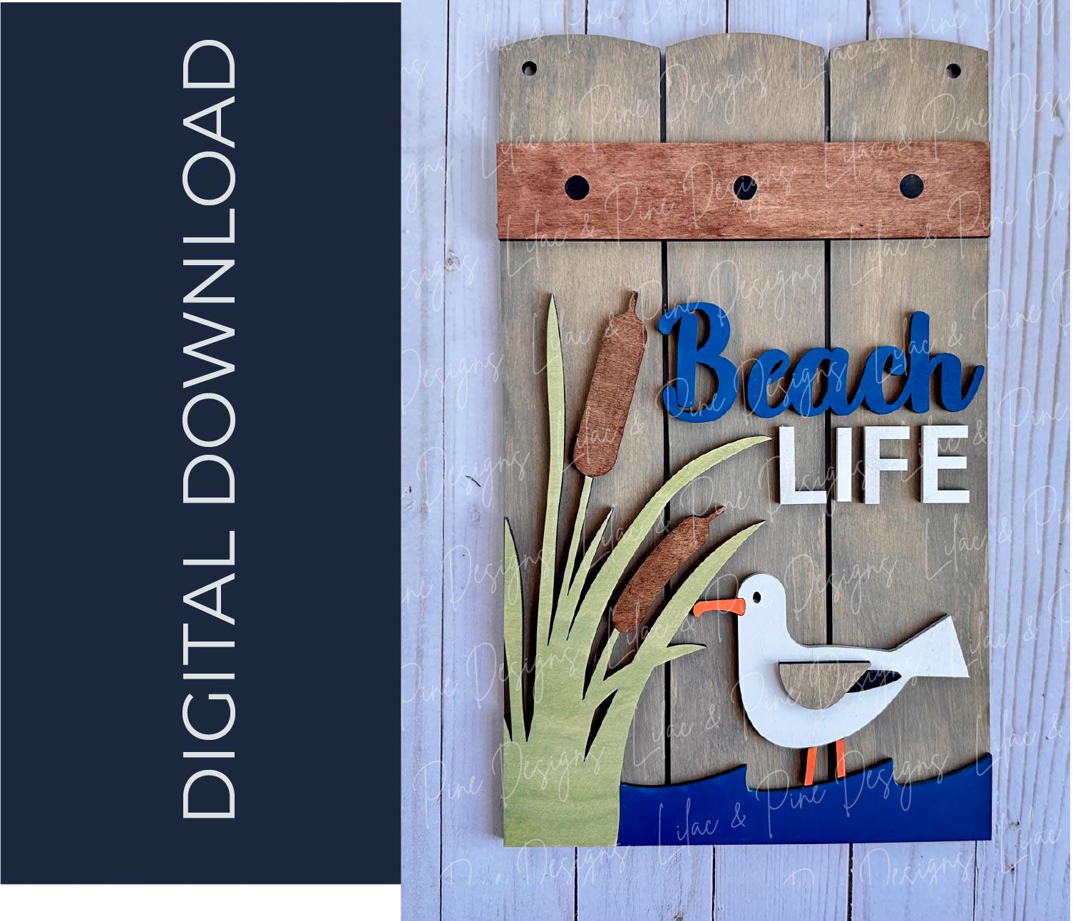 Seagull Door Hanger SVG, Lake Life Welcome Sign, Beach SVG, Cabin ...
