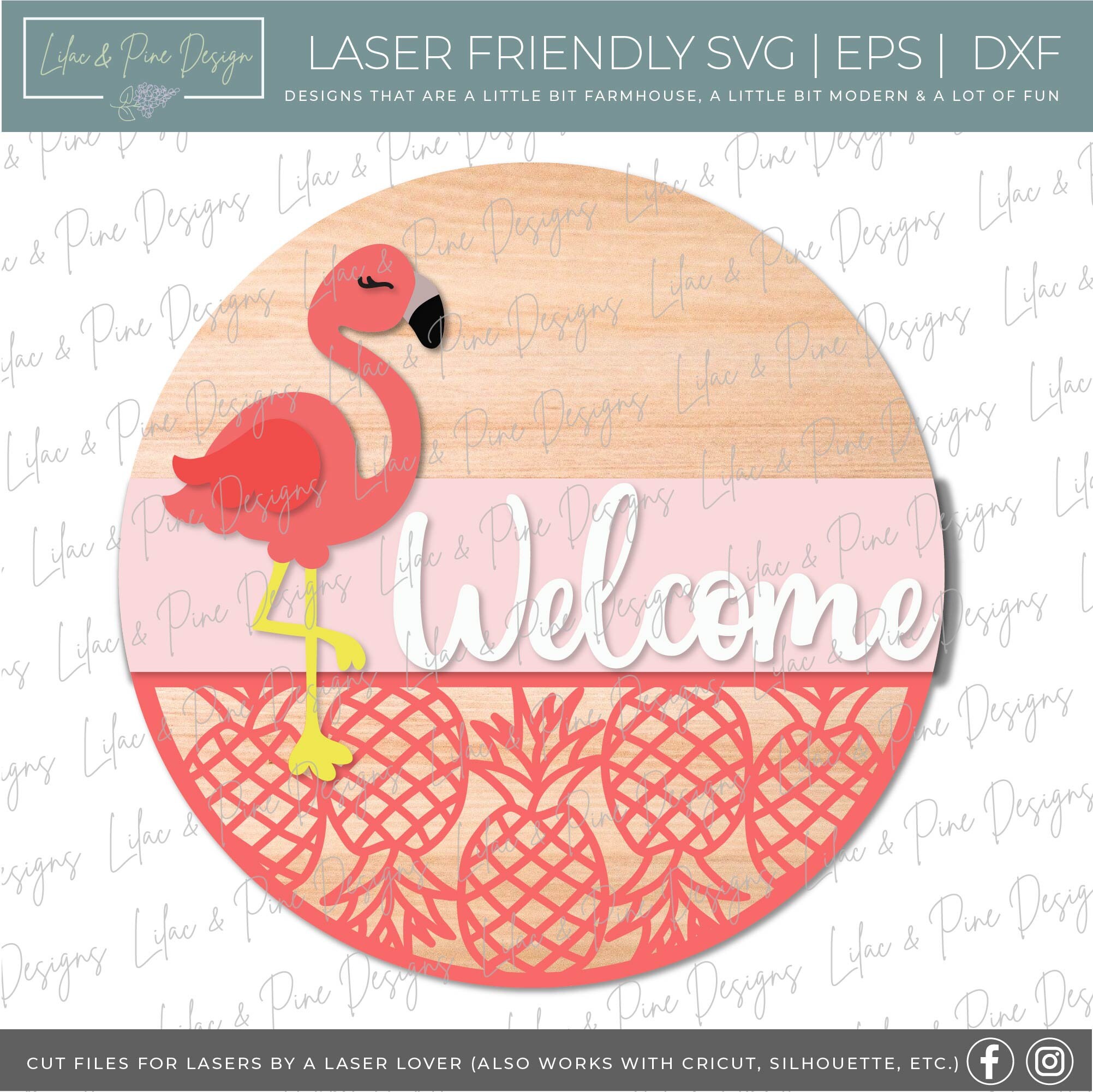 Flamingo Pineapple Welcome Sign Summer Sign Summer Door - Etsy