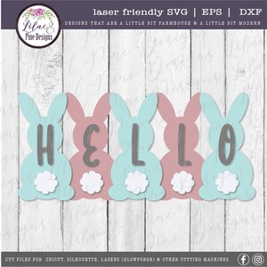 Hello Easter Bunny Sign SVG, Easter Bunny SVG, Bunny Svg, Spring SVG ...