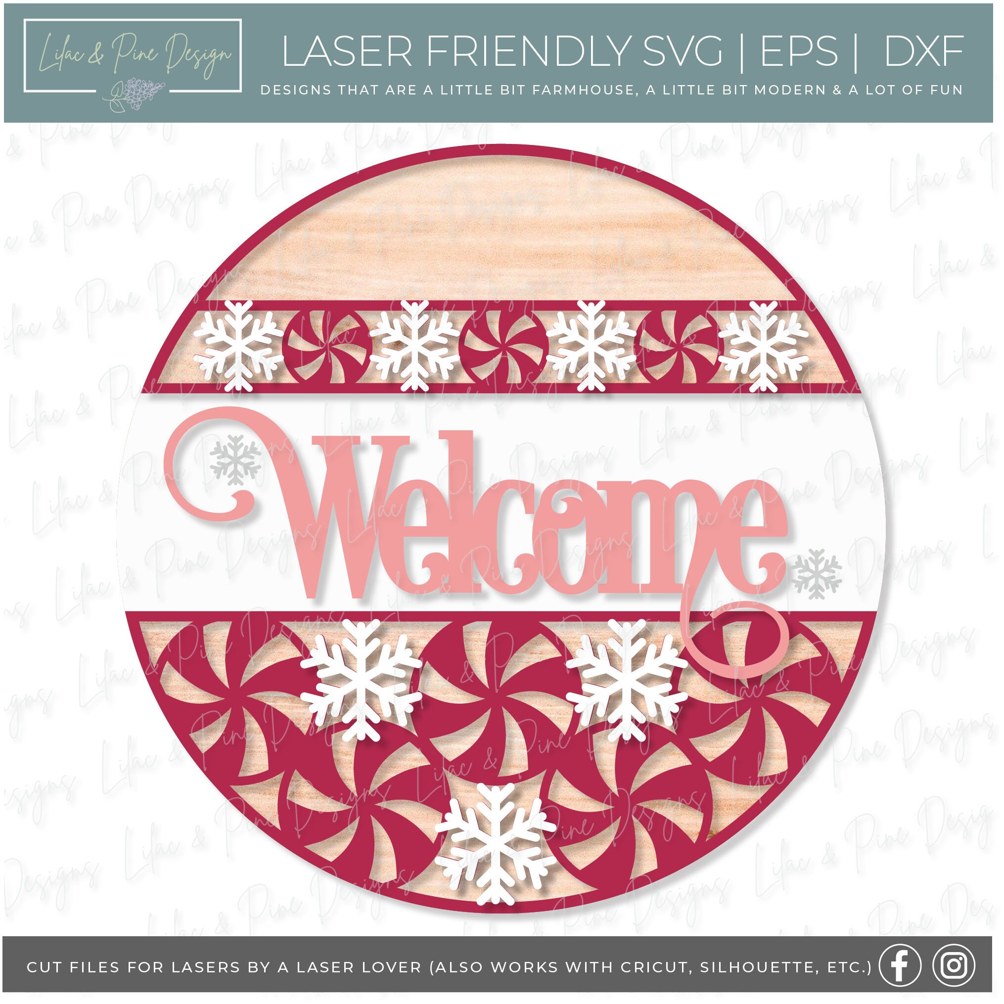 Peppermint Door Hanger Christmas Door Hanger Farmhouse - Etsy