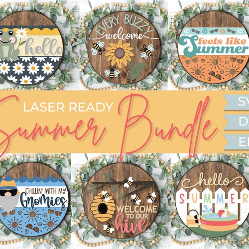 Summer Welcome Sign Svg Bundle Coastal Door Hanger Svg Etsy