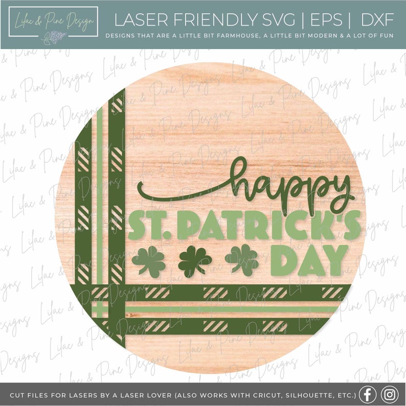 Happy St Patricks Day Sign Svg St Patricks Day Door Hanger Etsy